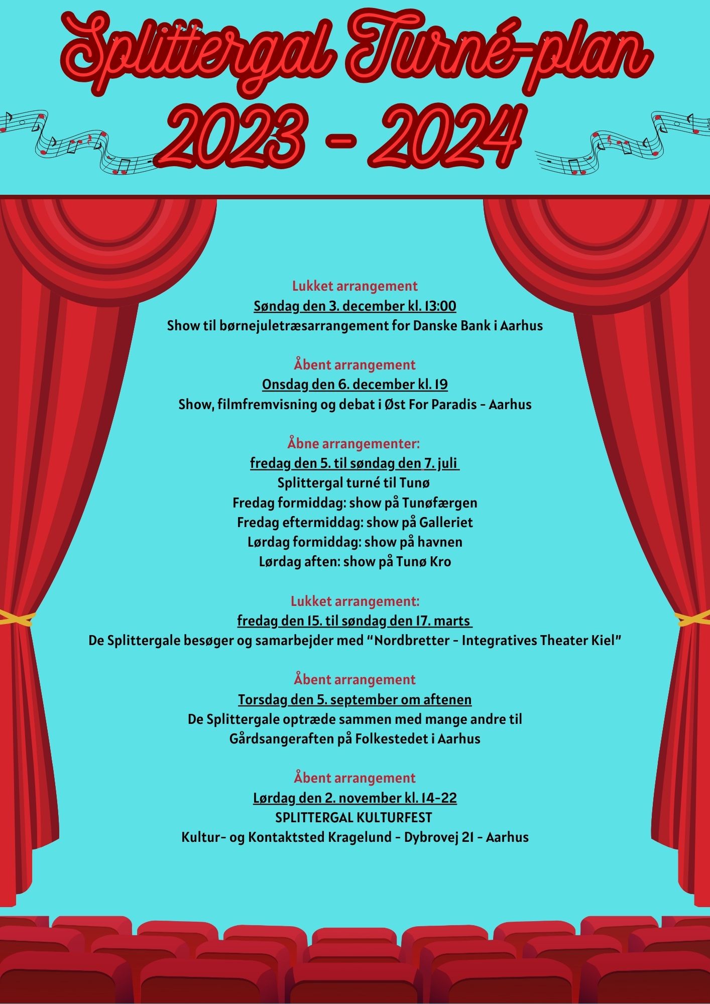 De Splittergale – Teater, gøgl, baljebas, sav, musik og meget mere!